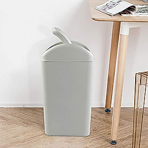 Farmoon Slim Trash Can, 14L Modern Swing Wastebasket Paper Dustbin/Waste Bin