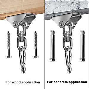 Anoredo Heavy Duty Porch Swing Hammock Hanging Kit,Swing Hanger,360° Rotation Swingset Hardware Bracket Accessories for Wooden Concrete Set, Punching Bag, Yoga Silk, Hanging Chair, Suspension Strap