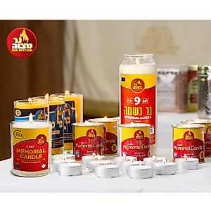 Ner Mitzvah Yahrzeit Memorial Candles - 2 Day Yahrzeit Candle - Yartzeit Candles 48 Hour Yom Kippur Jewish Candles in Glass Tumbler - 2 Pack