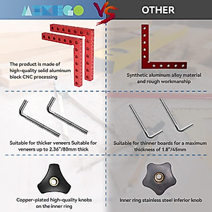 Mikego 90 Degree Clamp, Corner Clamp, Right Angle for Woodworking, 4 Pack 5.5"x 5.5" Aluminum Alloy Woodworking Corner Clamps, for Picture Frame, Cabinet, Drawers with 4 Clamps & Gaskets and Gloves