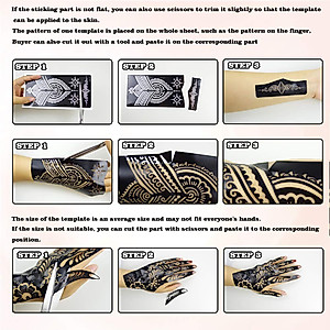Xmasir Pack of 24 Sheets Henna Tattoo Stencil Kit/Temporary Tattoo Templates,Self-Adhesive Indian Arabian Tattoo Sticker for Body Paint New Designs