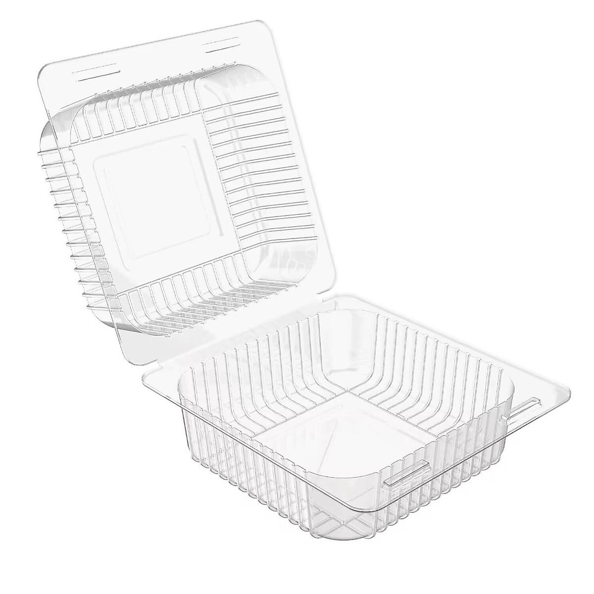 Axe Sickle 150 Count Clear Plastic Hinged Take Out Containers Clamshell Takeout Tray Food Clamshell Containers Outside Diameter 5.3 x 4.7 inch for Dessert, Snacksetc, Cakes Slice, Cookies, Salads
