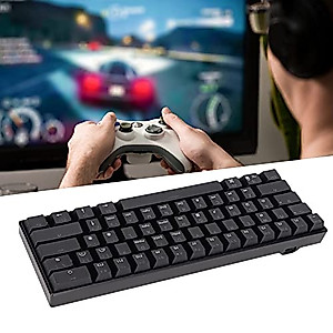 Wuqioei 60% Gaming Keyboard RGB, 61 Keys Multi Color RGB Illuminated LED Backlit Wired Gaming Keyboard, Plug and Play, Quick Response, for PC Laptop Computer Mac Office and Games(Tea Shaft)
