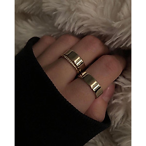 18k Gold Plated 6mm Daily Stacker Band Ring High Polished Minimalist Statement Band Ring Size 7