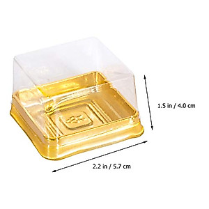 Hemoton Mini Cake Box 100Pcs Clear Plastic Mini Cupcake Cookie Box Muffins Mooncakes Box Pastry Packing Boxes Christmas Holiday Party Favors Supplies Mini Mooncake Box