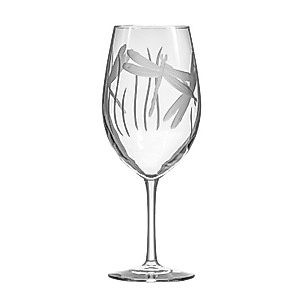Rolf Glass Dragonfly All Purpose Wine Glass 18 ounce - Stemmed Wine Glasses Set of 4 – Lead-Free Glass- Etched Large Wine Glasses - Made in the USA - A Classic