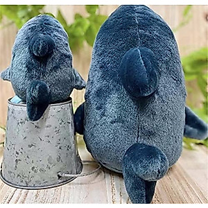 LKMYHY 7'' Cute Shark Cat Plush Toy, Fried Shrimp Kitten Stuffed Animal Doll, Soft Birthday & Christmas Gifts for Kids