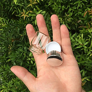 12units Glass Bottles Screw Top Empty Jars Vial 15ml Candy Vanilla Pill Food Perfume Bottle Metal Cap (12, 15ML-Silver Lid)