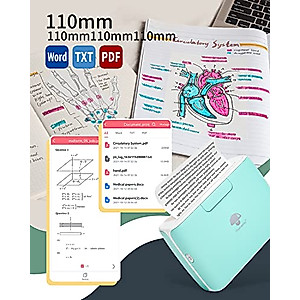Phomemo M04S Portable Thermal Printer Sticky Note Printer, Bluetooth Label Printer, Support 2/3/4 inch Printing Width, 300 dpi,Compatible with iOS + Android, Suitable for Labels, Notes, documents