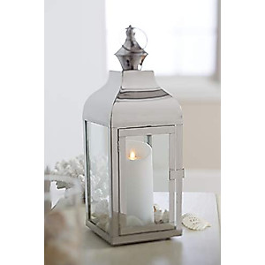 Liown Outdoor Moving Flame Candle: LED Battery Operated Waterproof Plastic Flickering Indoor Outdoor Flameless Candles with Timer (7" Ivory)
