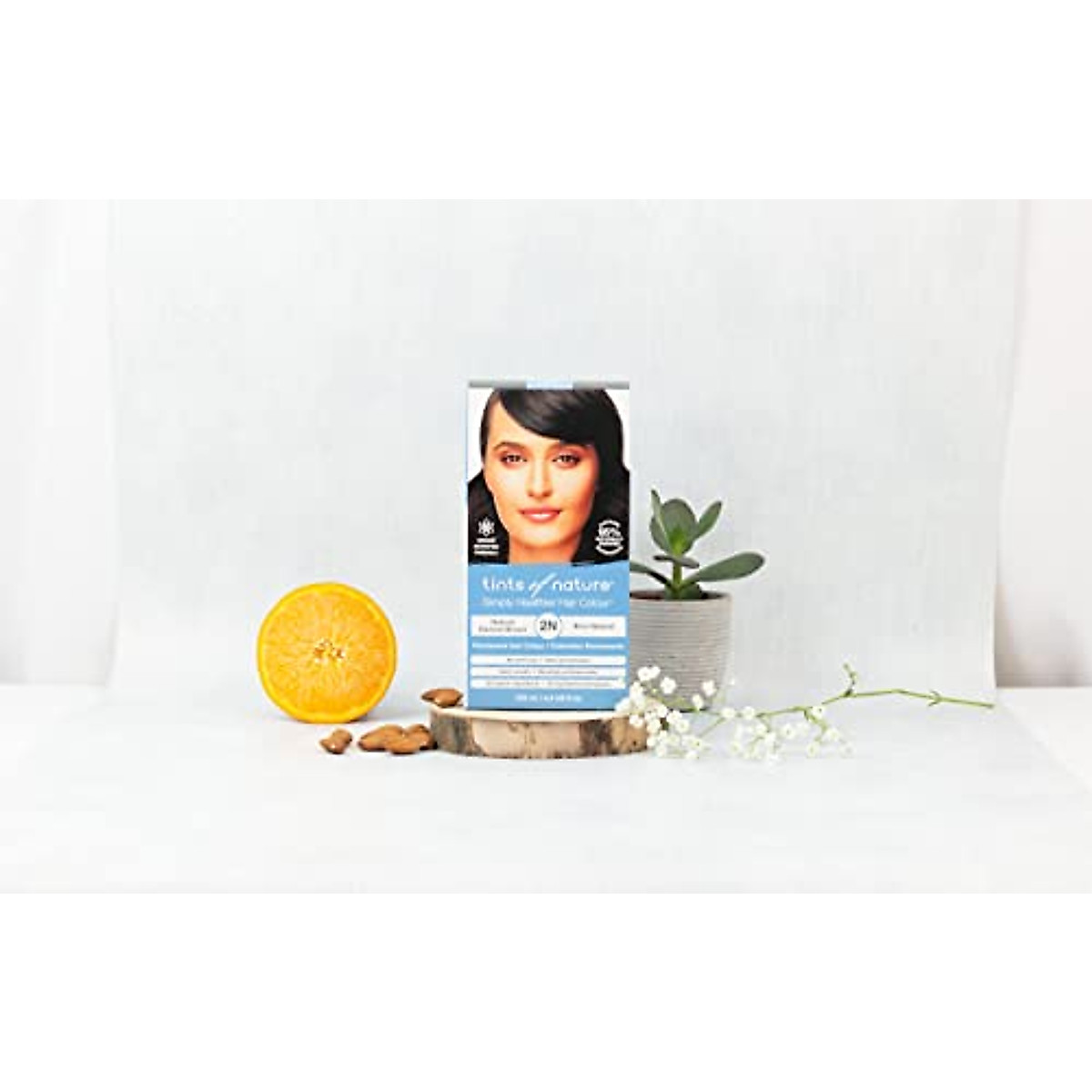 Tints of Nature 2N Natural Darkest Brown Permanent Hair Dye, Nourishes Hair and Covers Greys, Ammonia-Free, 130ml