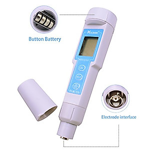 PUL FACTORY 6020A Waterproof Hand Held PH Meter with ATC and External Electrode, 0~14ph Range