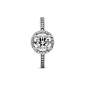 PANDORA Classic Elegance Ring, Sterling Silver, Clear Cubic Zirconia, Size 4.5