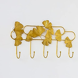 XDCHLK Wall Hooks Leaf Home Decor Kitchen Accessories Strong Adhesive Hook Key Hook Home Decoration Wall ( Color : Gray , Size : 43*22*5.5cm )