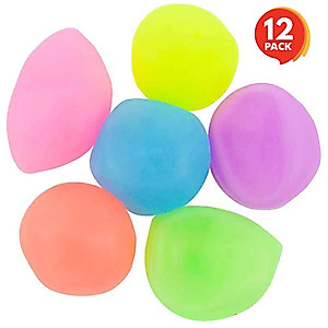 ArtCreativity Jelly Balloon Ball Set - 12 Piece - Fun Balloon Balls That Bounce and Stretch - Punch Balloons - Inflation Nozzles Included - Party Favor for Kids, Gift Idea for Boys, Girls - 6 Colors