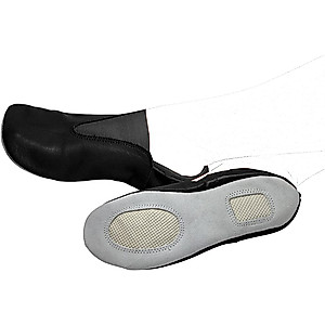 Set of Two Black & White Toddler/Kids/Adult Gymnastic Shoes - Trampoline Shoes Gymnastics - Tumbling Shoes - Agility Gym Shoes Goat Leather Slip-on Rubber Sole, Black & White, 5 UK