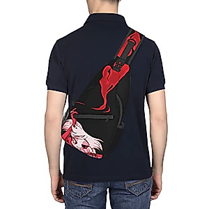 Hazbin Hotel Angel Dust Anime Crossbody Sling Backpack Travel Chest Shoulder Bag