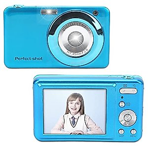 Digital Camera, 2.7in 48MP HD Kids Camera 8X Optical Zoom Compact Portable Mini Cameras, USB Rechargeable Video Camera Supports 32GB Card for Students, Teens, Kids Blue