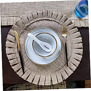 Alipis 2pcs Burlap Placemat Woven Placemat Desk Mat for Desktop Individuales para Mesa De Hot Dish Holder Table Pot Mat Coffee Cup Coaster Jute Rustic Place Mats Placemats