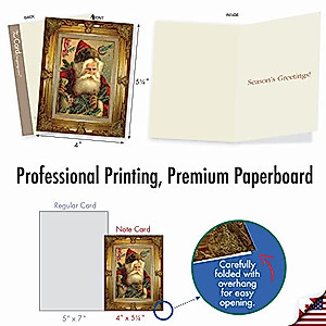 The Best Card Company Variety Pack of 10 Christmas Greeting Cards with Envelopes, Humor Holiday Assortment for Kids - Picture-Perfect Santas M1746XS