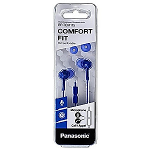 Panasonic RP-TCM115-A Canal Type in-Ear Headphones RPTCM115 Blue