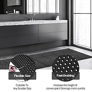 jxgzyy 83x35 Commercial Anti-Fatigue Drainage Rubber Matting Non-Slip Rubber Drainage Mat Commercial Kitchen Floor Mat Rubber Mat with Holes for Wet Area Use Black
