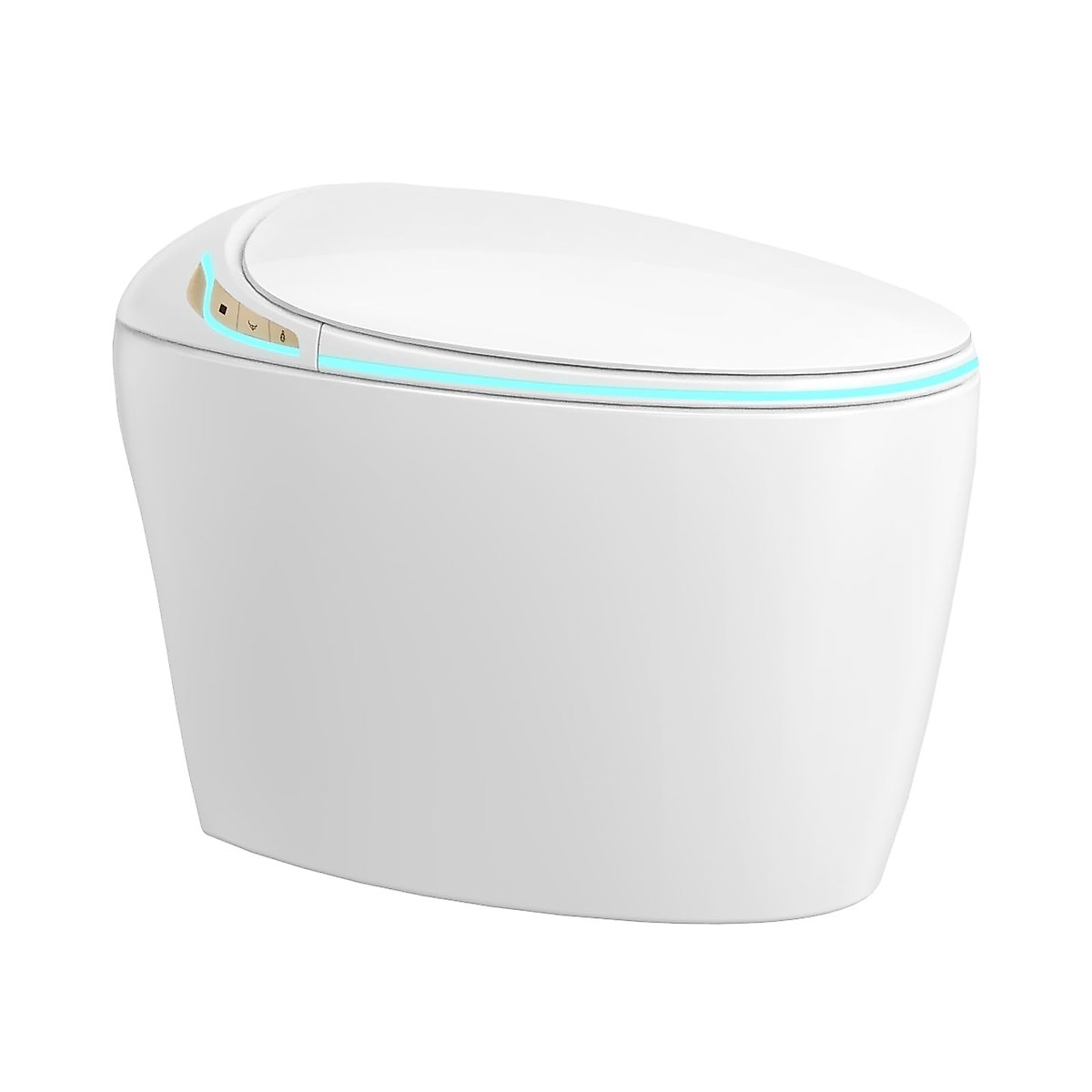 yifaeux Smart Bidet Toilet with Bidet Built in for Bathrooms, Toilet with Warm Water Sprayer & Dryer, Foot Sensor Operation, Heated Bidet Seat, Auto Smart Toilet with LCD Display White