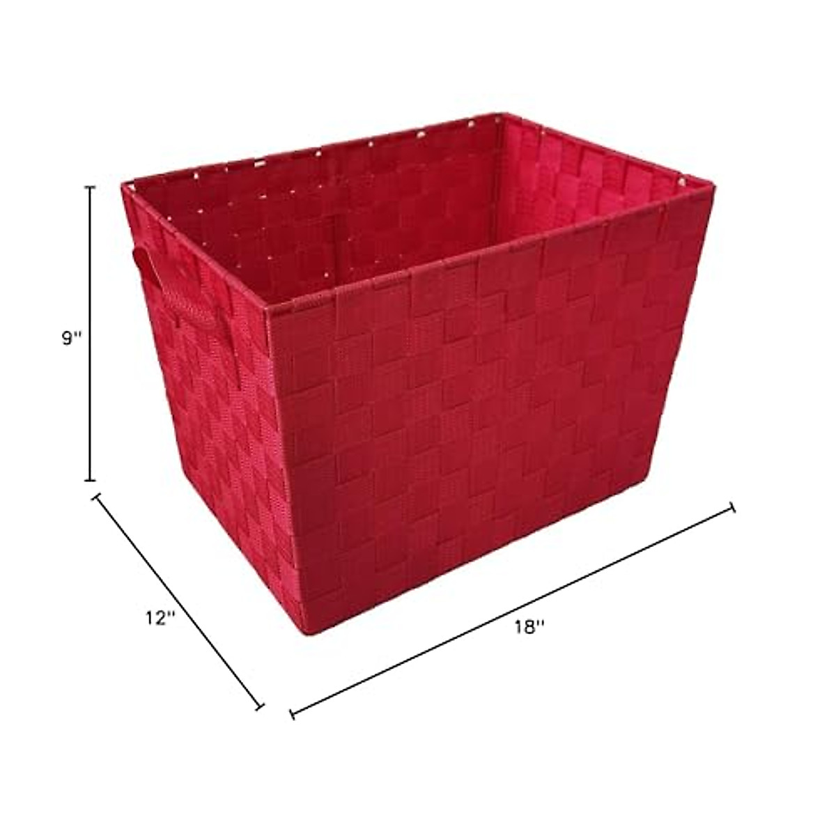ITALIA 3-pack Large Nylon Basket Red color Size: 15 x 10 x 8" H