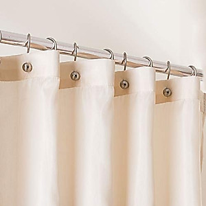 Lush Decor Beige/Ivory Terra Color Block Shower Curtain Fabric Striped Neutral Bathroom Decor, 72-Inch, 72" x 72"