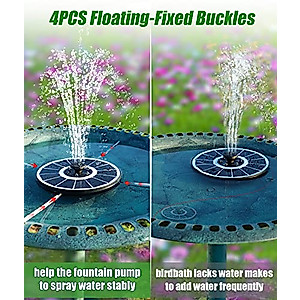 SZMP Solar Fountain Upgraded 100% Glass Panel, 3.5W Floating Solar Powered Water Pump Built-in 2000 Battery with 7 Nozzle & 4 Fixer, Solar Bird Bath Fountain for Garden, Pond, Pool, Outdoor (Colorful)