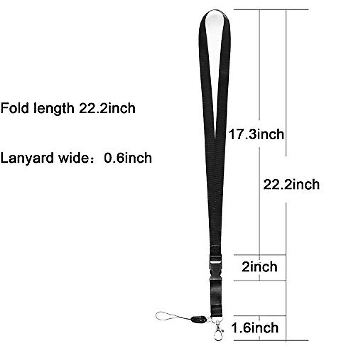 YOUOWO 5 Pack Office Neck Lanyards Detachable Buckle Enhanced Model Hook breakaway Strap lanyard for ID Badge,Key,women men Phones USB Whistles Nylon Black,blue,yellow,orange,purple