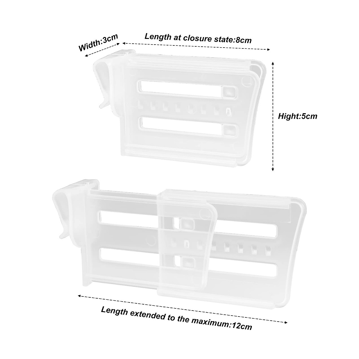 Simfree 12 PACKS refrigerator dividers,refrigerator dividers for shelves,Plastic Refrigerator Dividers Organizer,Expandable from 2.5-4.3 inches drawer dividers for refrigerator drawer,Kitchen Storage