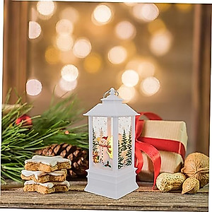 Portable Christmas Lights 1PC Portable Lantern Christmas Decor LED Lantern Christmas Snow Globe Lantern Decorative Lamp Glitter Lanterns Snowball Gift Decorate Night Light Music