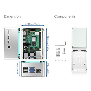 anidees Aluminum Extra High Pi case for Raspberry Pi 4 Model B – Black(AI-PI4-BB-H)