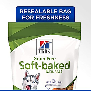 Hill's Grain Free Dog Treats, Soft-Baked Naturals with Beef & Sweet Potatoes, Soft Healthy Dog Snacks, 8 oz. Bag