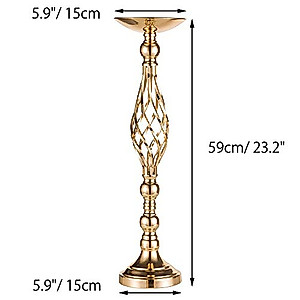 Versatile Metal Flower Arrangement, Candle Holder Stand Set for Wedding Party Dinner Centerpiece Event Restaurant Hotel Decoration (Twist Style, 10 x L)