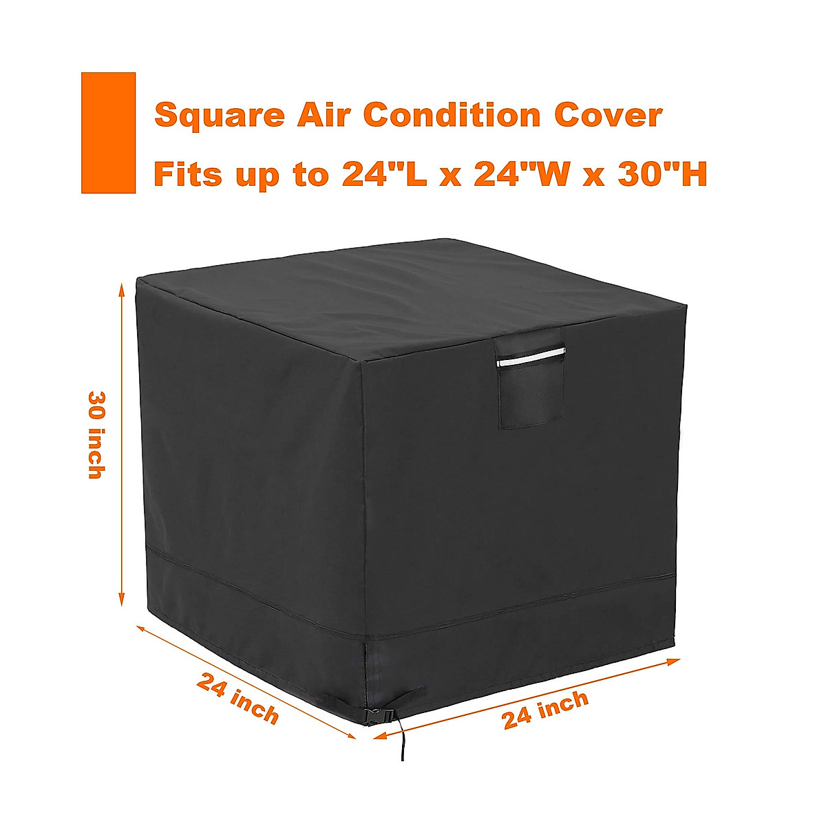 Air Conditioner Cover for Outside Units, Waterproof Heavy Duty Outdoor Square Air Condition Covers Durable AC Cover Fits up to 24 x 24 x 30 inches