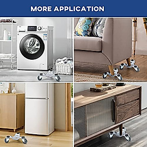 Insdawn Furniture Dolly,Furniture Sliders with Lifter, Moving Dollies with Wheels Heavy Duty 500 LB Load Capacity, 6-Inch Steel Tri-Dolly, 3 Wheel Roller Move Tools Lifting Equipment, 4 Pack, Sliver