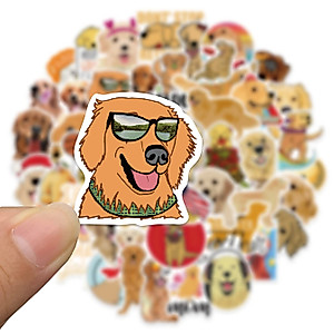 50Pcs Golden Retriever Stickers, Waterproof Vinyl Stickers Decals for Laptop Water Bottle Phone Luggage, Cute Cartoon Dog Stickers Pack
