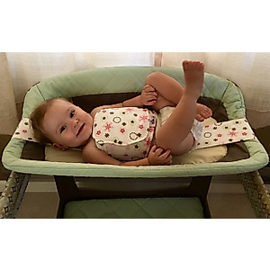 Wiggle Worm Wrap, A Universal Diaper Changing Pad Baby Harness (Pink Garden)