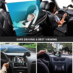 Baby Car Mirror, Baby Car Camera with 5'' HD Display, View Infant in Rear Facing Seat Baby Car Camera with Night Vision Function, Wide View, Easily Observe the Baby’s Move