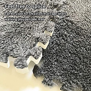 wcgfoever Guinea Pigs Bed Mats, Guinea Pig Fleece Cage Liners, Reusable Rabbit Bedding Liners, Winter Playpen Pad for Bunny, Hedgehog, 10 Piece, 11'' x 11''Grey