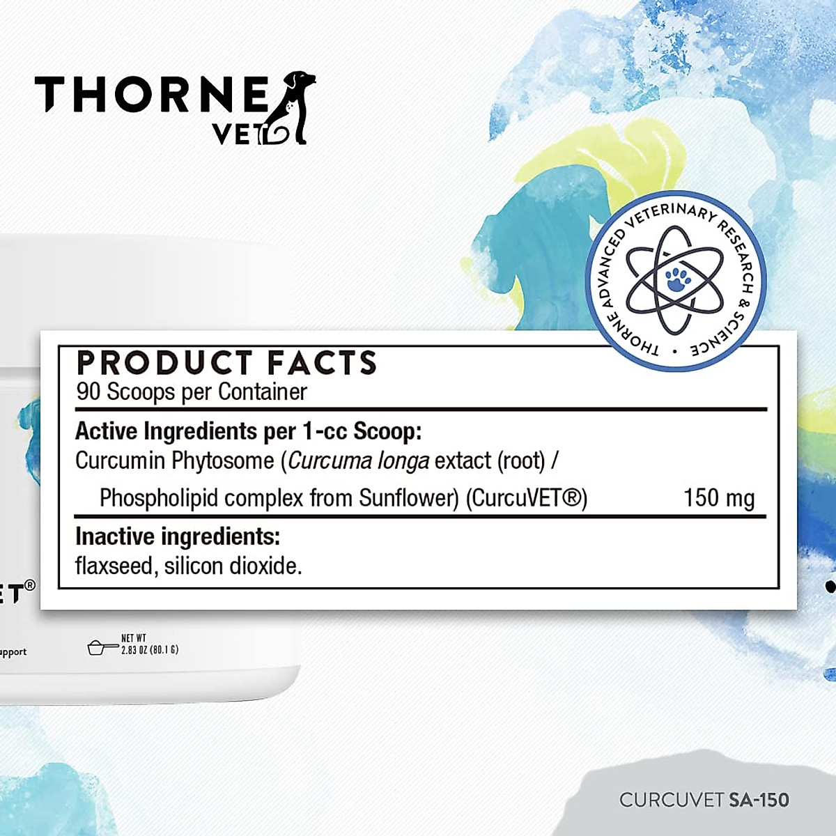 ThorneVet CurcuVET-SA150 Powder, 90 Scoops