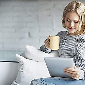 shopwithgreen 15 oz Wheat Straw Cup with Handles, Unbreakable Drinking Glasses Stackable | Reusable Water Tumbler, Mug Set for Coffee, Wine, Camping, BPA-Free | Dishwasher & Microwave Safe