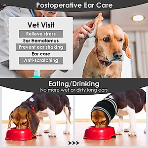 IECOii Ear Covers for Dogs,Dog Head Warp Anxiety Relief Dog Hematoma Ear Wrap for Noise,Warm Pet Ear Protector,Dog Ear Cover Noise Protection-Vacuum Cleaner,Calming Snoods for Dogs Large,Black-L