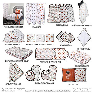 Bacati 3 Piece Basketball Wall Hangings, Orange/Grey