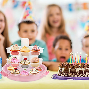 Dicunoy 24 Cupcake Carrier for Transport, Tall Cake Carrier Holder with Handle, 3 Tier Portable Desserts Storage Transporter Container Box with Lid for Pie, Cookies, Christmas, Thanks Giving Day