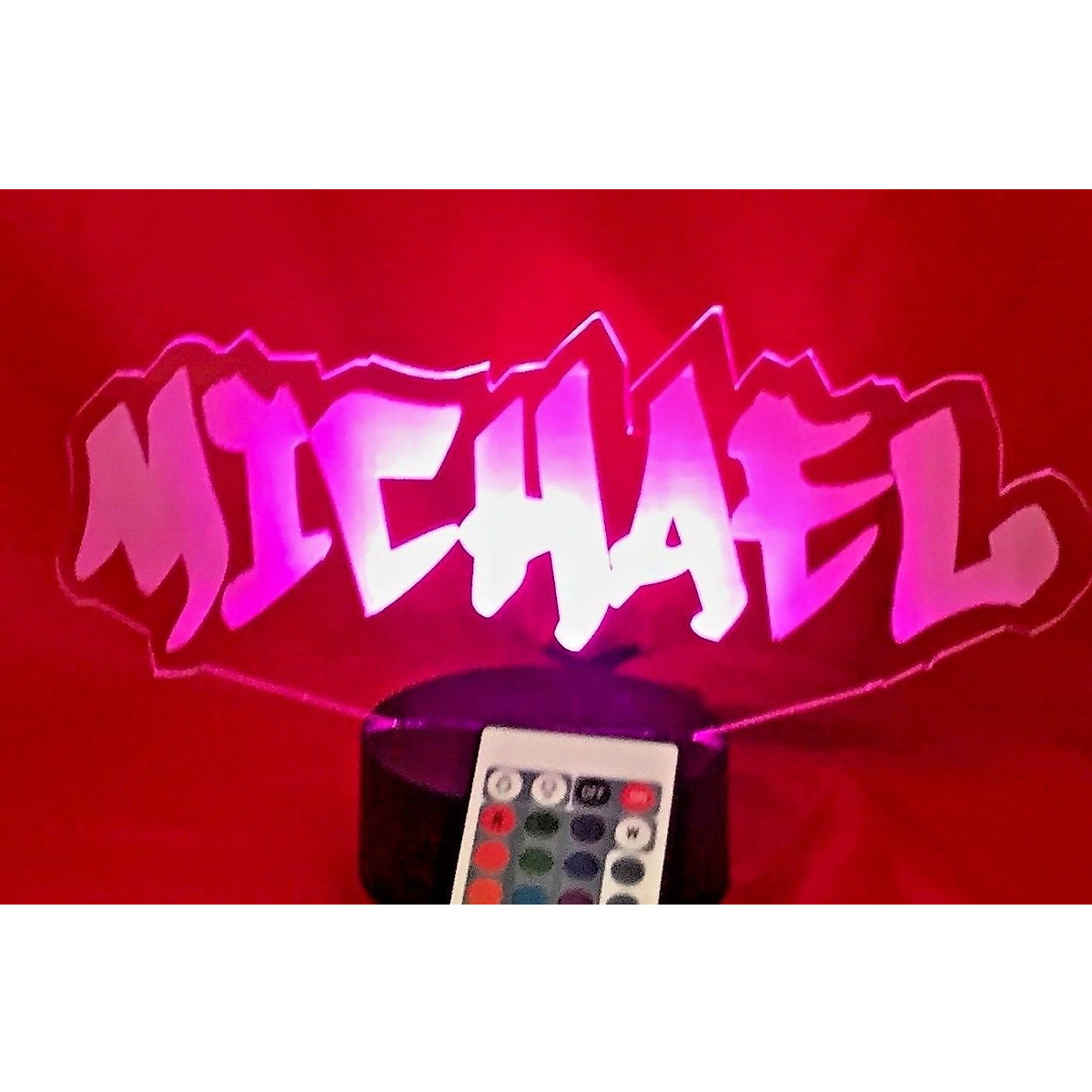 Name Light Up Lamp Any Name Shape Lamp LED Personalized Create Your Own Name In Graffiti Table Lamp LED, Our Newest Feature - It's WOW, With Remote 16 Color Options, Dimmer, Free Engraving, Great Gift