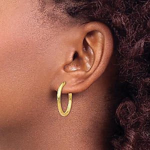 14K Yellow Gold Non Pierced Clip On Hoops Earrings