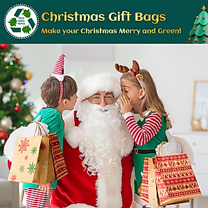 GSSUSA 30 Pack Christmas Gift Bags 7x8.6x3.3'' Paper Bags with Handles Bulk, Assorted Designs Christmas Craft Bags,Sturdy Xmas Party Favors Bags, Holiday, Goodie, Treat Bags, Retail Shopping bags